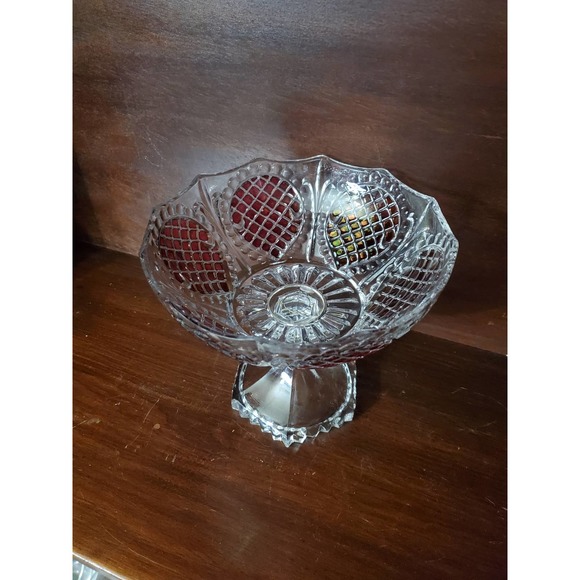 NA | Accents | Vintage Inverted Cranberry Pedestal Bowl | Poshmark